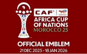 Lecture du logo officiel de la CAN 2025 Maroc - Premiumtravelnews